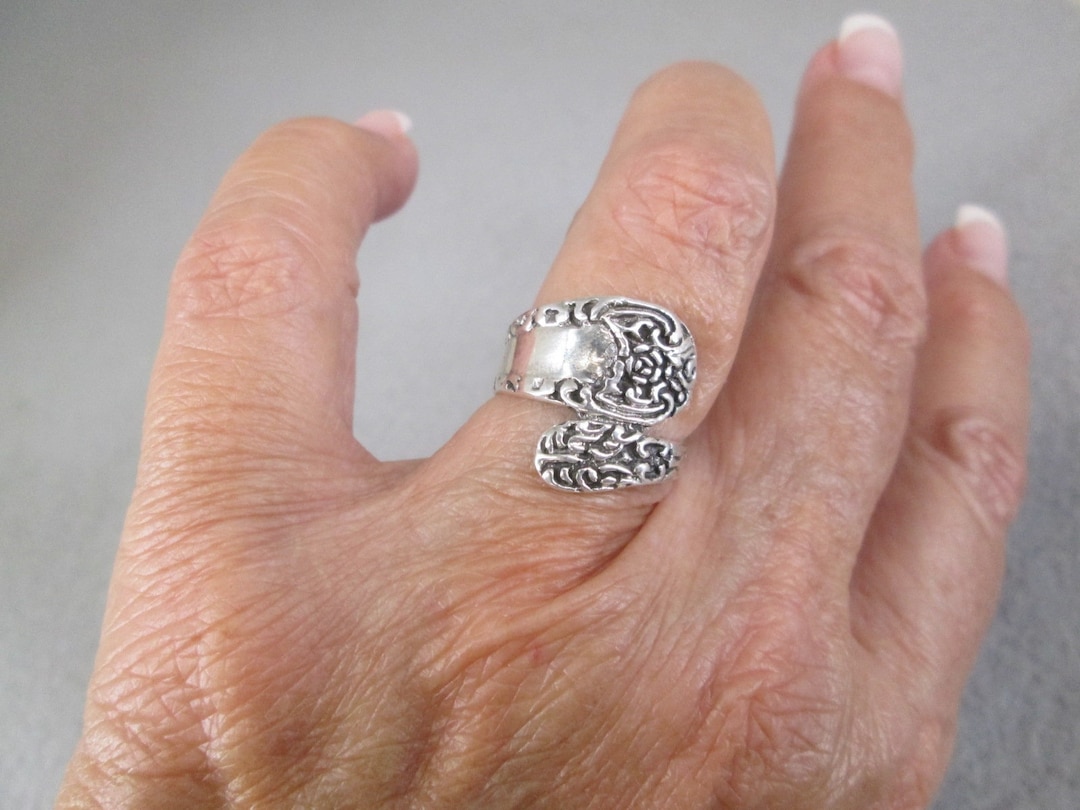 Solid Sterling Silver SPOON Ringvictorian Pattern Spoon Ring,925 ...