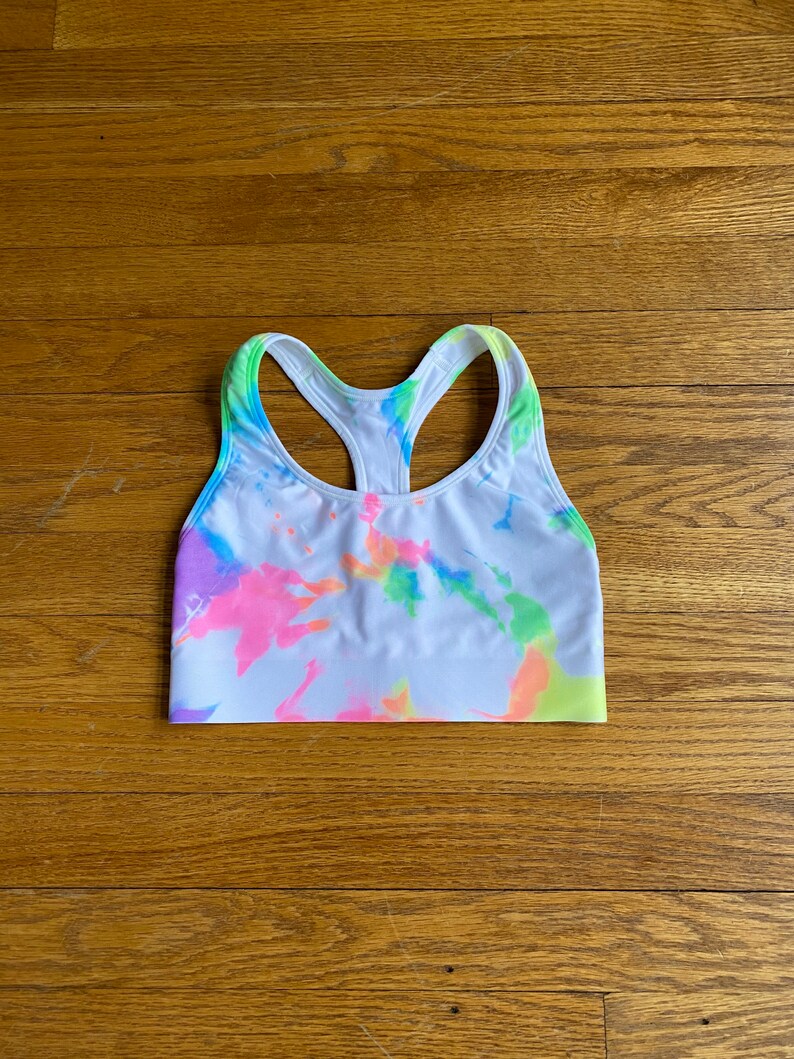 Neon Rainbow Tie Dye Sports Bra | Etsy