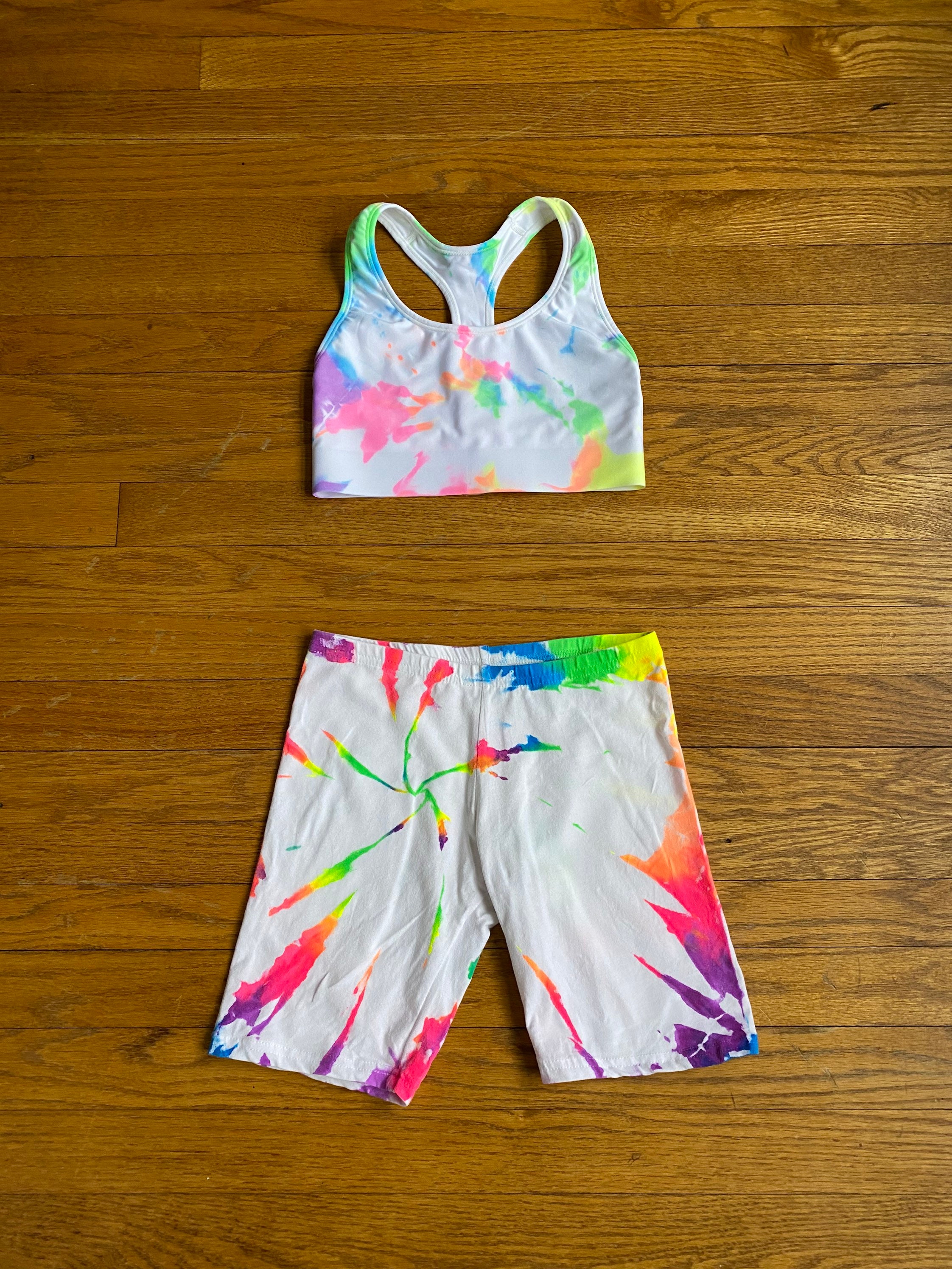 Neon Rainbow Tie Dye Sports Bra | Etsy