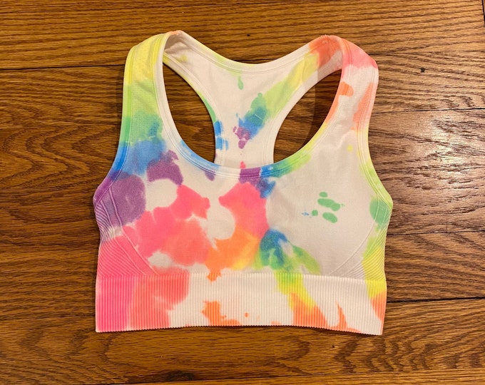 Neon Rainbow Tie Dye Sports Bra - Etsy