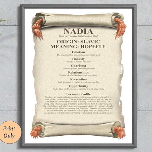 Name Meaning Sign - Etsy