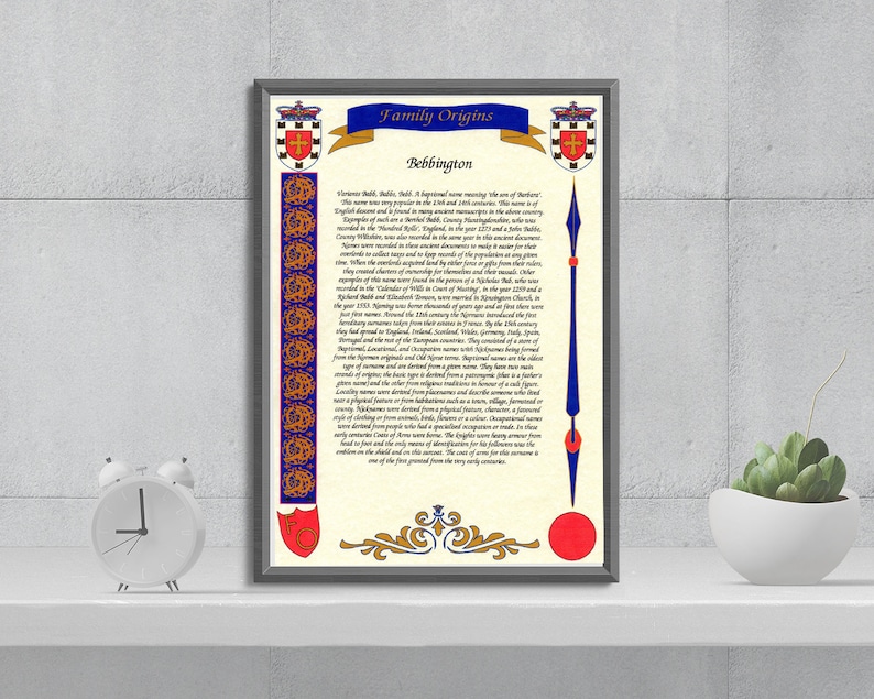 Family History Surname Origin Meaning Prints | Etsy