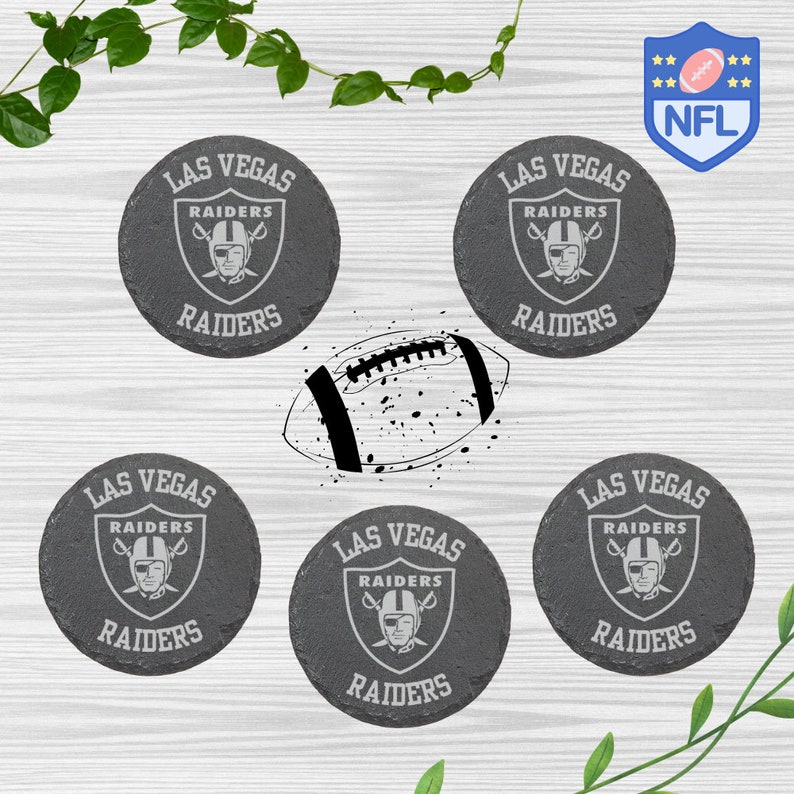 Las Vegas Raiders 5-pack Slate Football Team Coasters Sports - Etsy