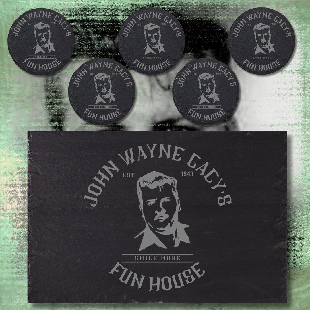 John Wayne Gacy's Fun House 5-pack 4-inch Round Slate Coasters Set With ...