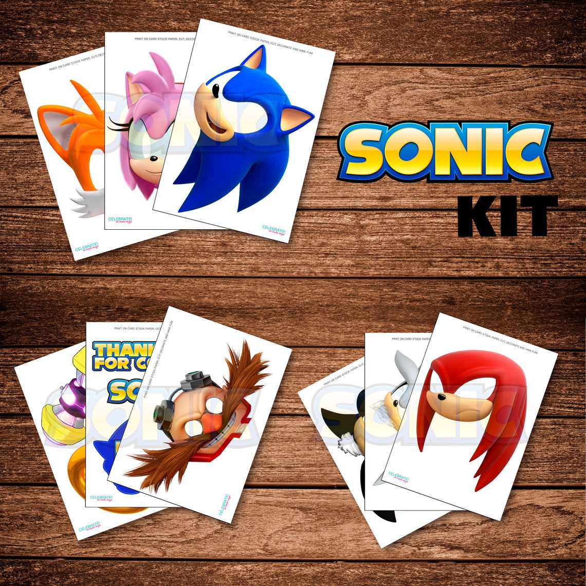 Sonic Photo Props Digital Printable | Etsy