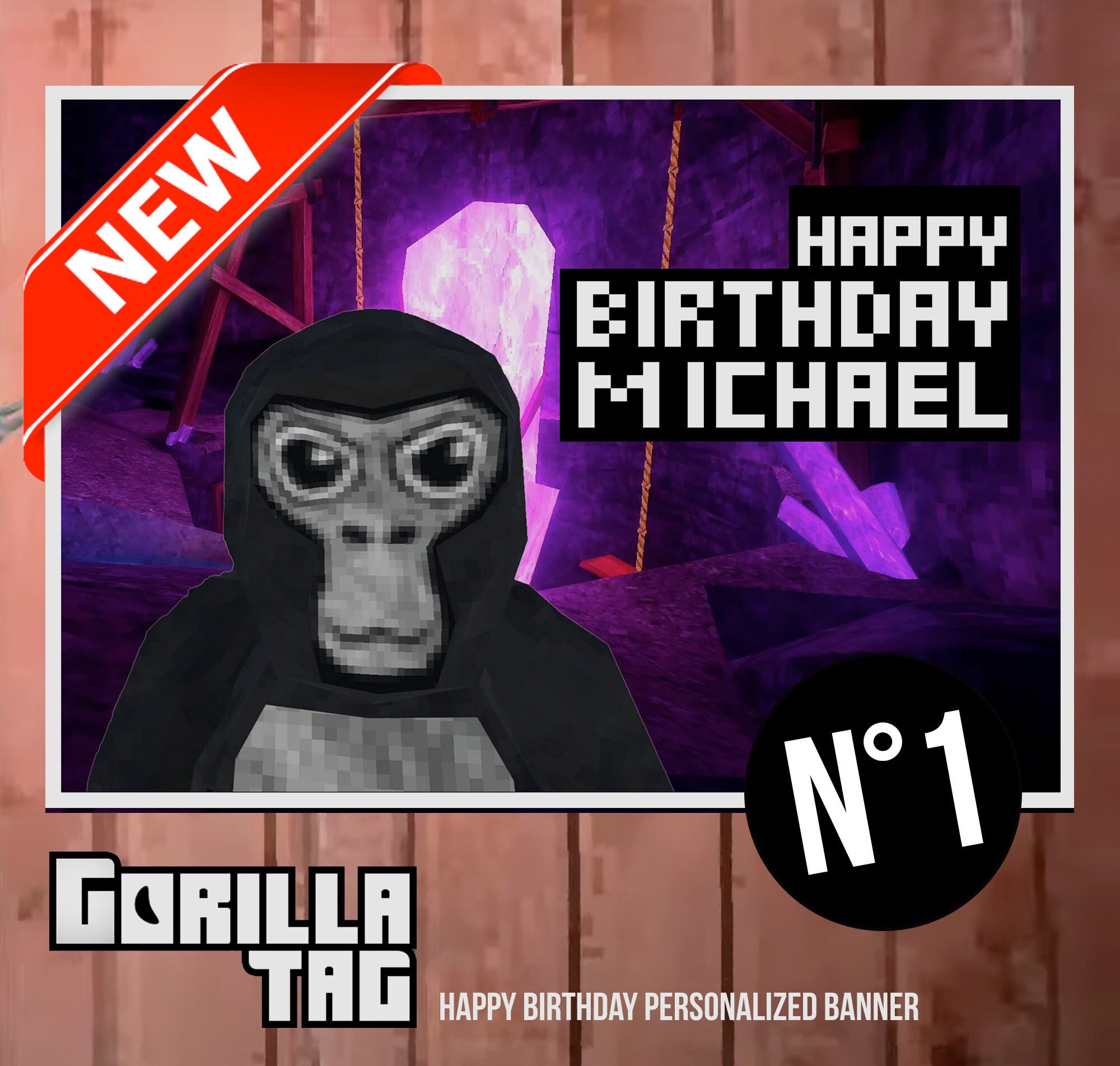 Gorilla Tag Personalized Birthday Party Banner - Etsy