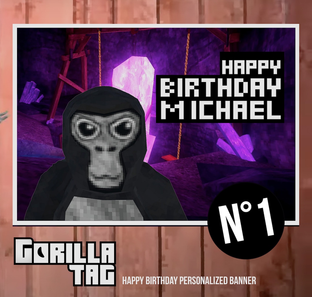 Gorilla Tag Personalized Birthday Party Banner - Etsy
