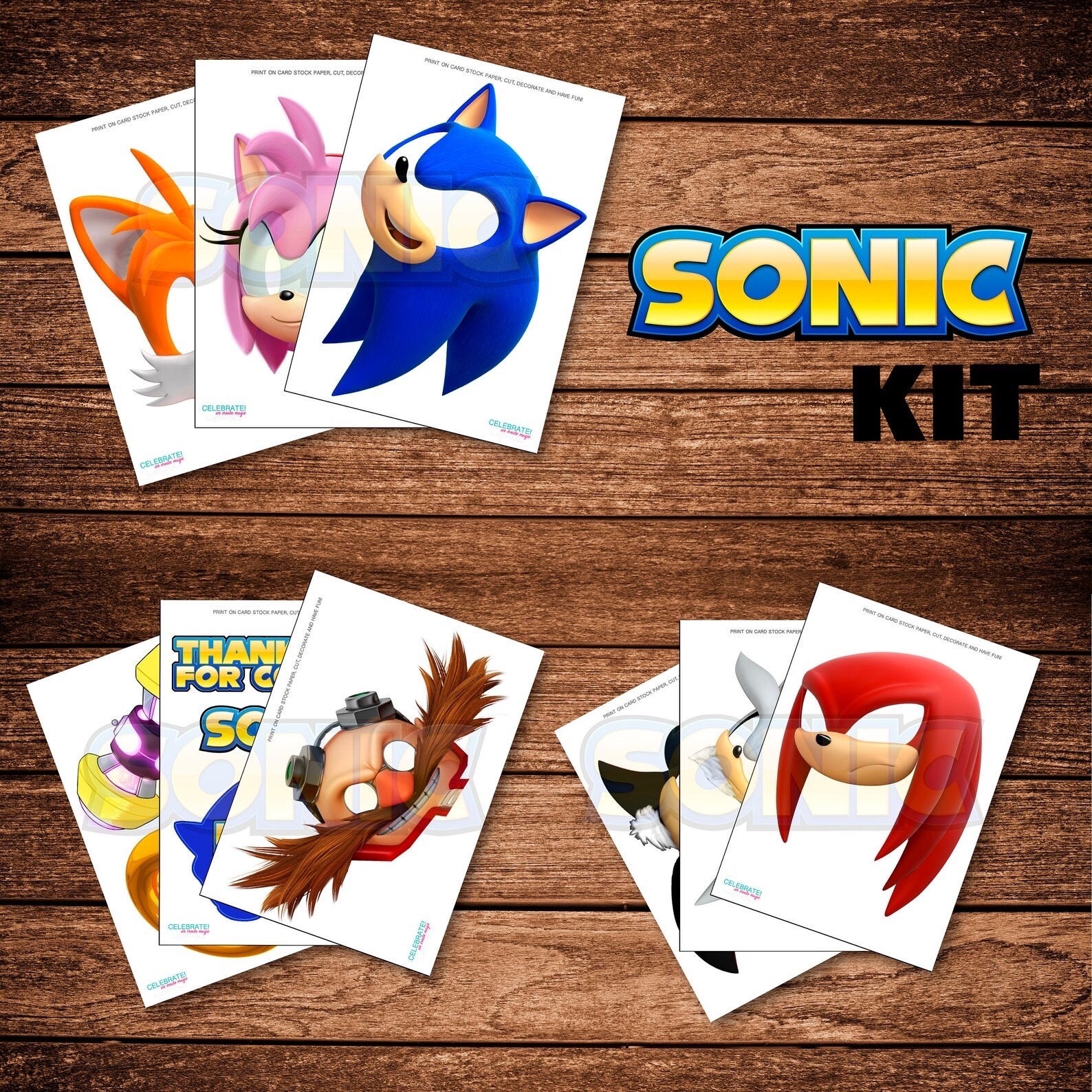 Sonic Photo Props, Digital, Printable - Etsy