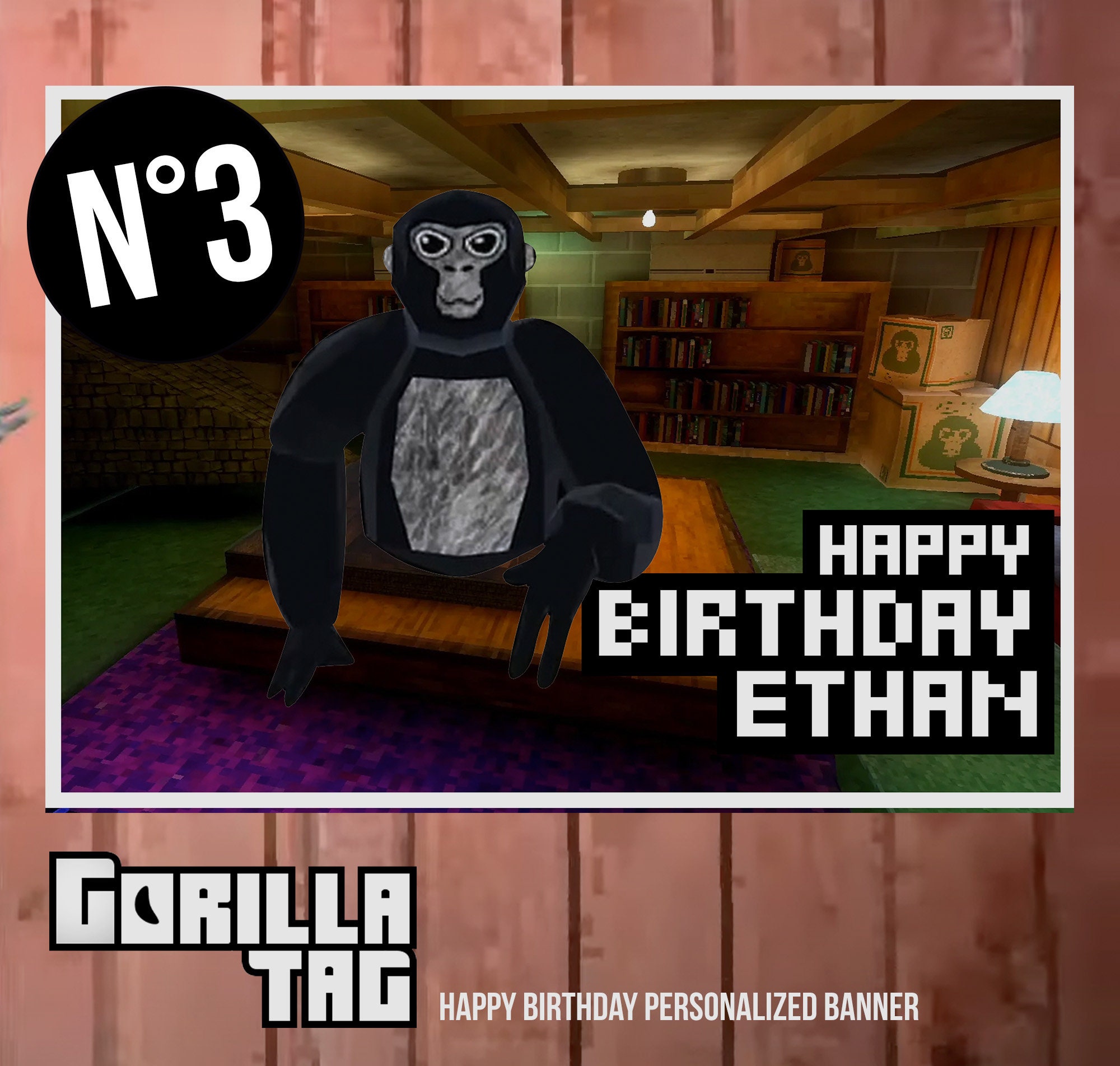 Gorilla Tag Personalized Birthday Party Banner - Etsy