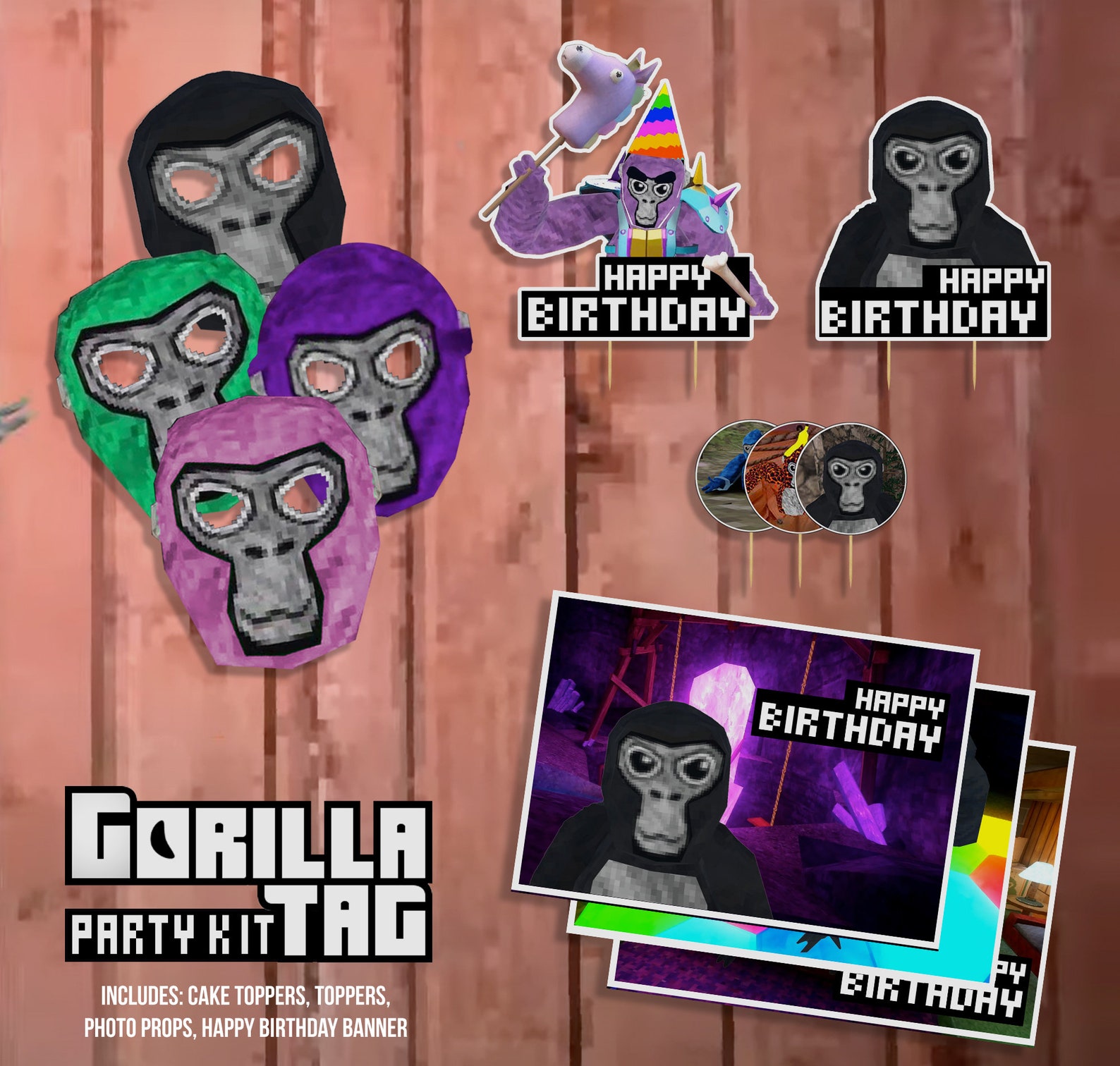 Kit De Fiesta Gorila Tag - Etsy