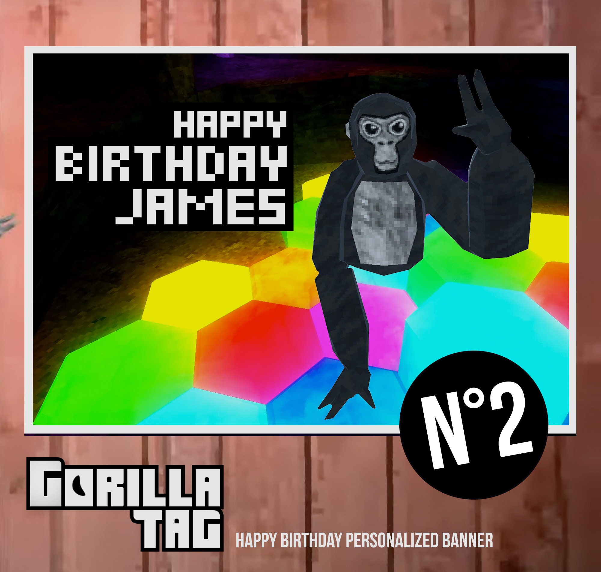 Gorilla Tag Personalized Birthday Party Banner - Etsy