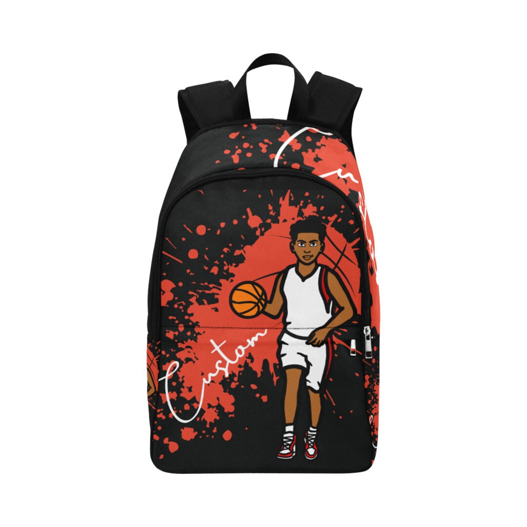 Black Boy Backpack, Basketball Bookbag, Custom Backpack, Custom Book ...