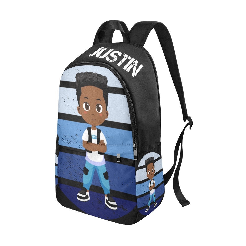 Black Boy Bookbag Black Boy Backpack Back to School Black - Etsy