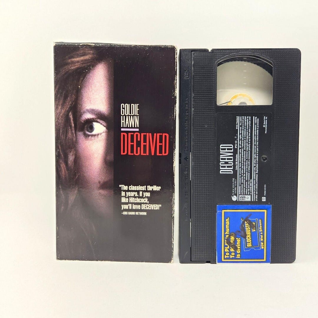 Deceived (VHS, 1992) Goldie Hawn, John Heard, Rated PG-13 (v7) - Etsy