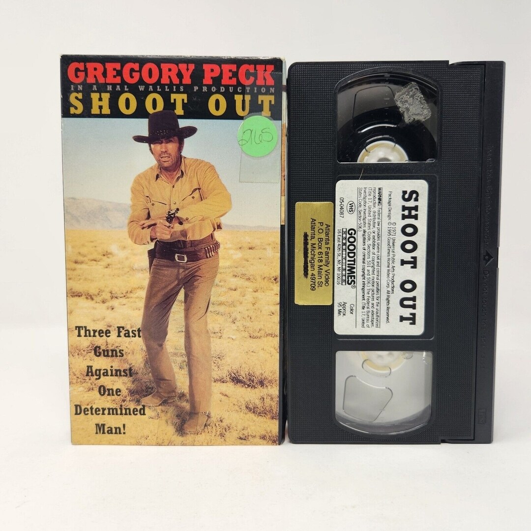 SHOOT OUT VHS,1971,1995 Gregory Peck, Pat Quinn, Robert Lyons v10 - Etsy