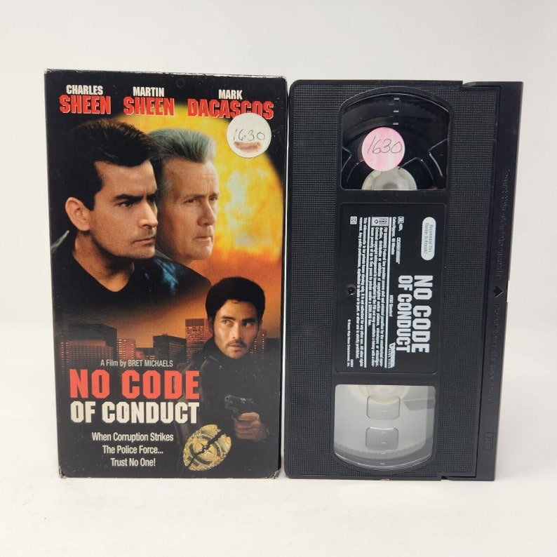 No Code of Conduct VHS, 2000 Charlie Sheen, Martin Sheen, Mark Dacascos ...