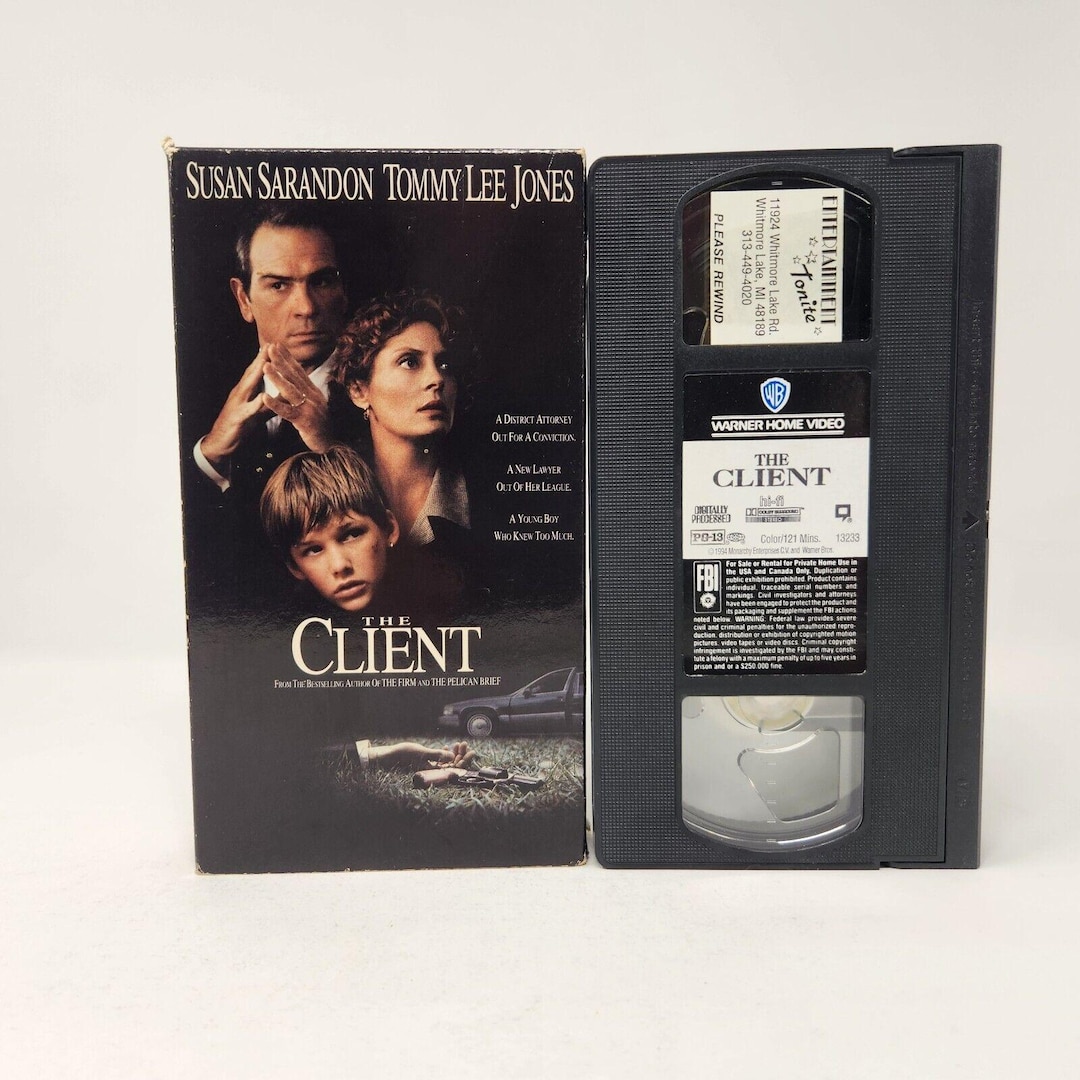 The Client (VHS,1994) Susan Sarandon, Tommy Lee Jones (v11) - Etsy