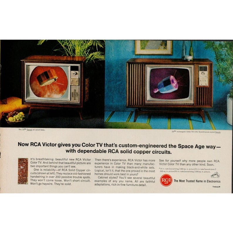 1966 RCA Victor Color TV Cabinet Styles Vintage Print Ad (L4) - Etsy