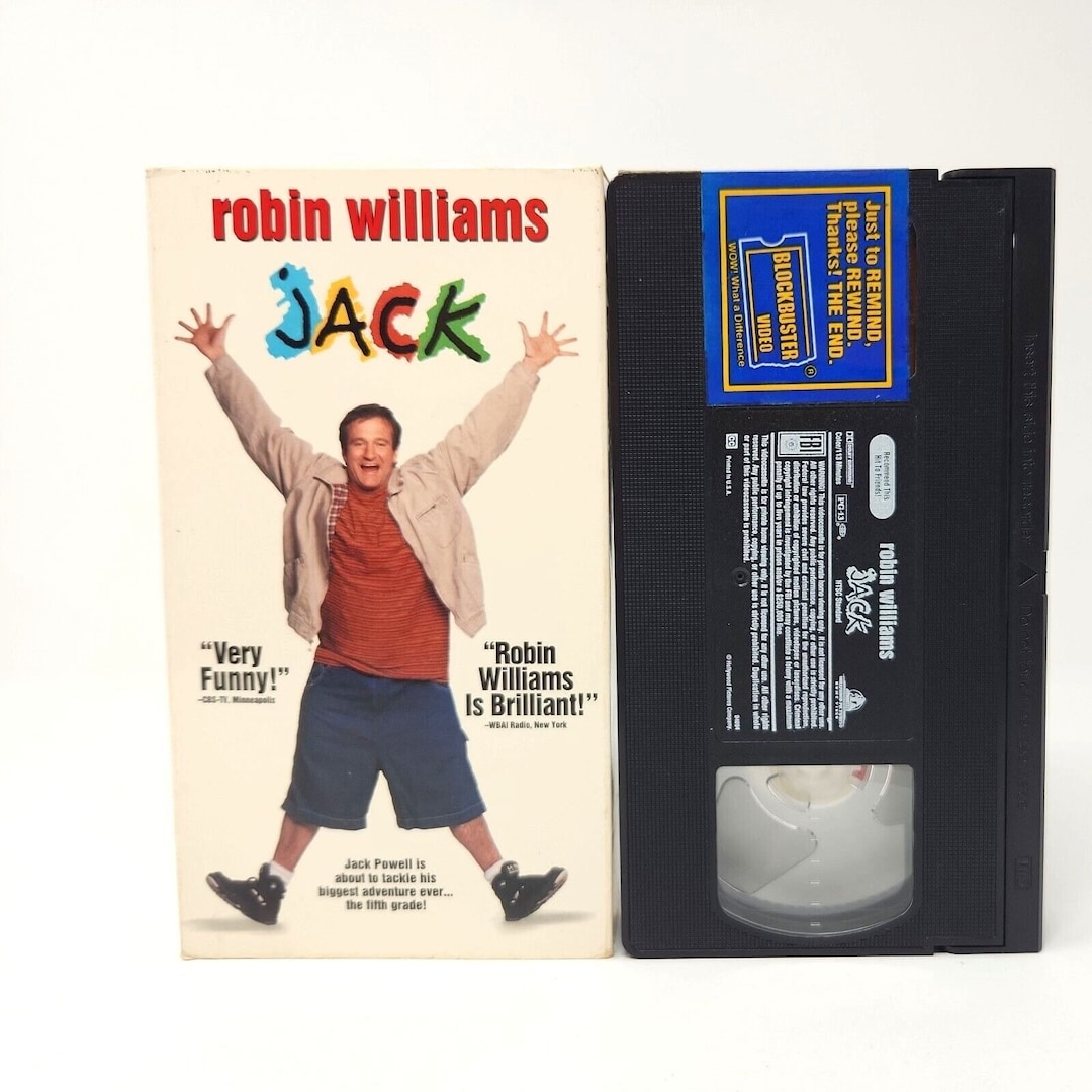 Jack VHS, 1997 Robin Williams, Diane Lane, Jennifer Lopez Rated PG-13 ...