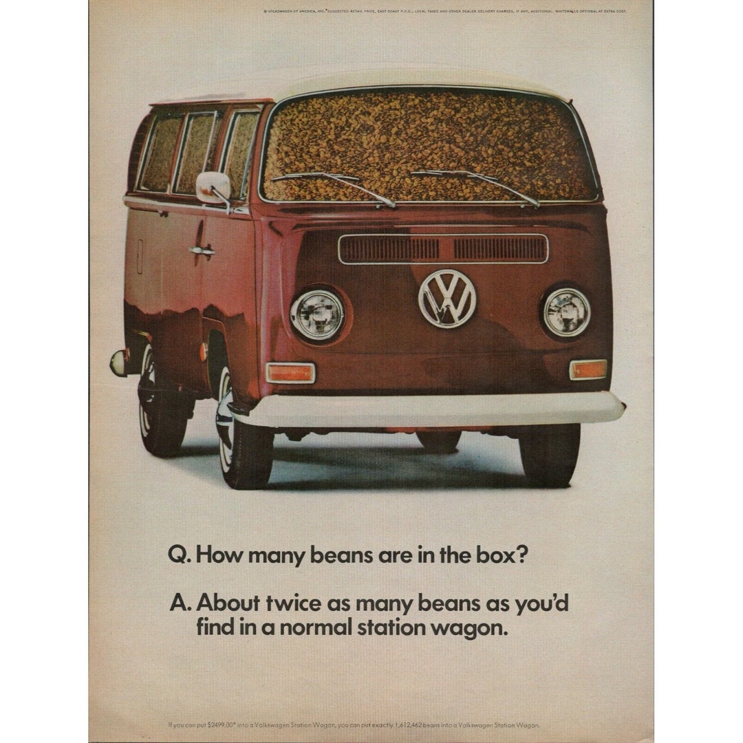 1968 Vintage Print Ad Volkswagen Station Wagon With Whitewalls L2 - Etsy