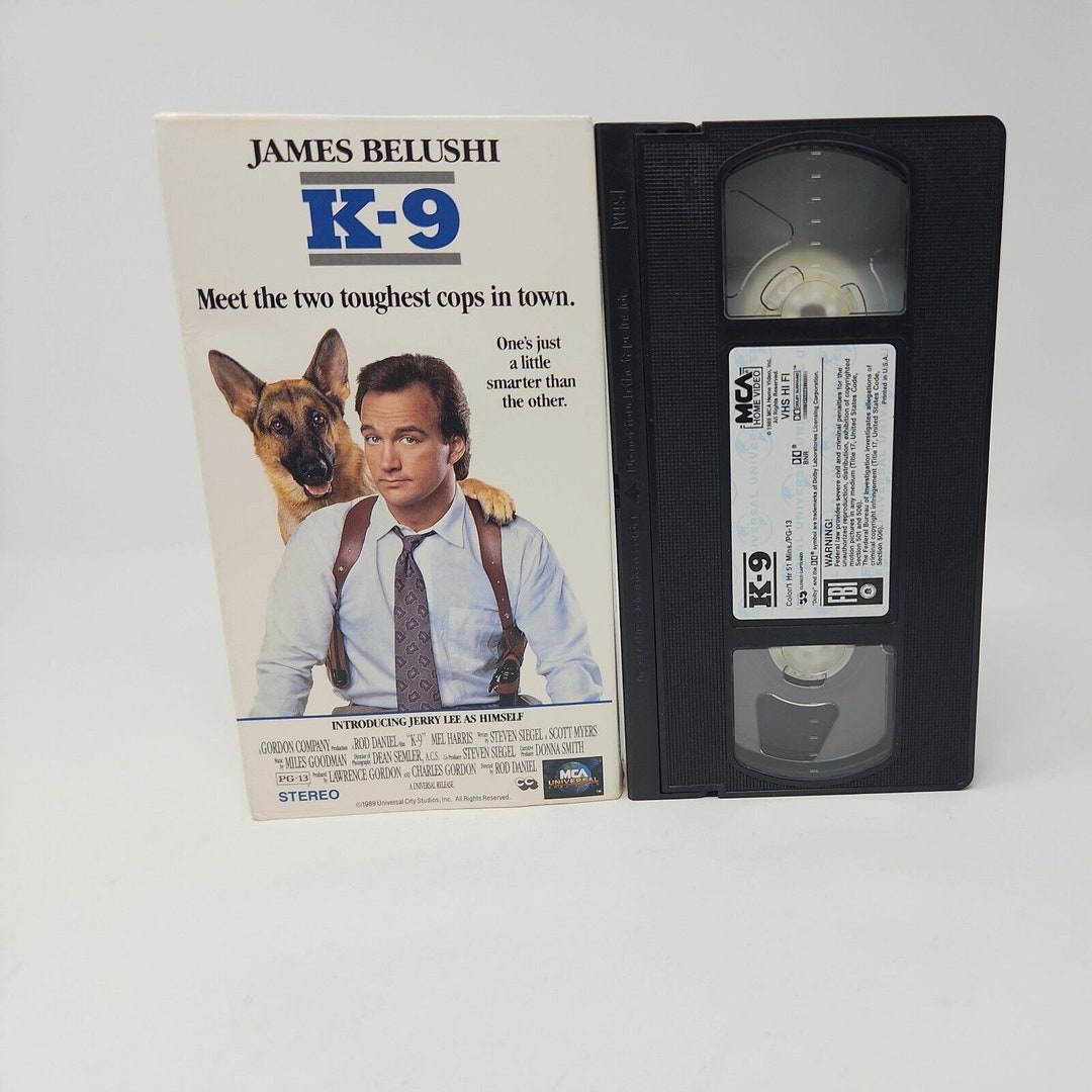 K-9 VHS, 1990 James Belushi, Jerry Lee, Rated PG-13, MCA Universal v5 ...