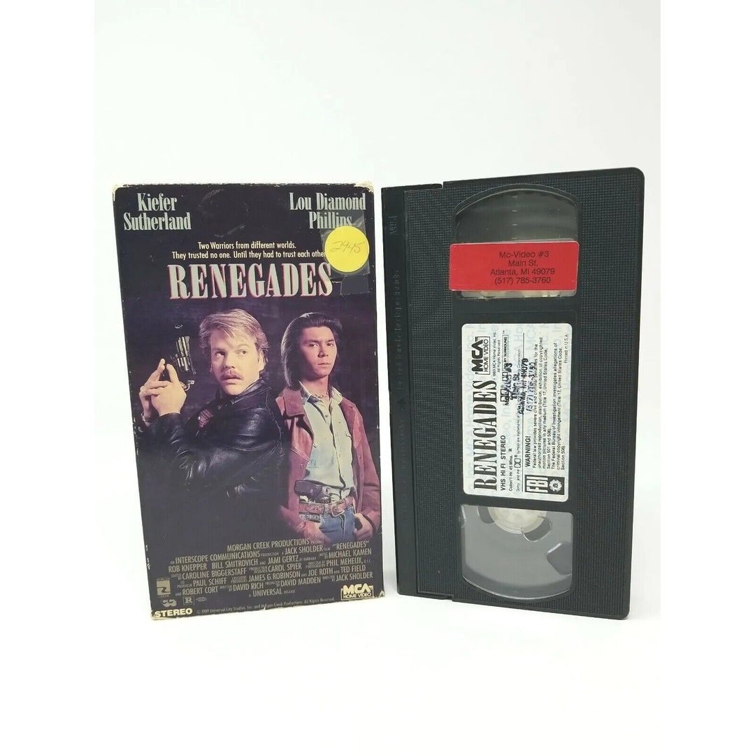 Renegades VHS 1989 Kiefer Sutherland Lou Diamond Phillips - Etsy