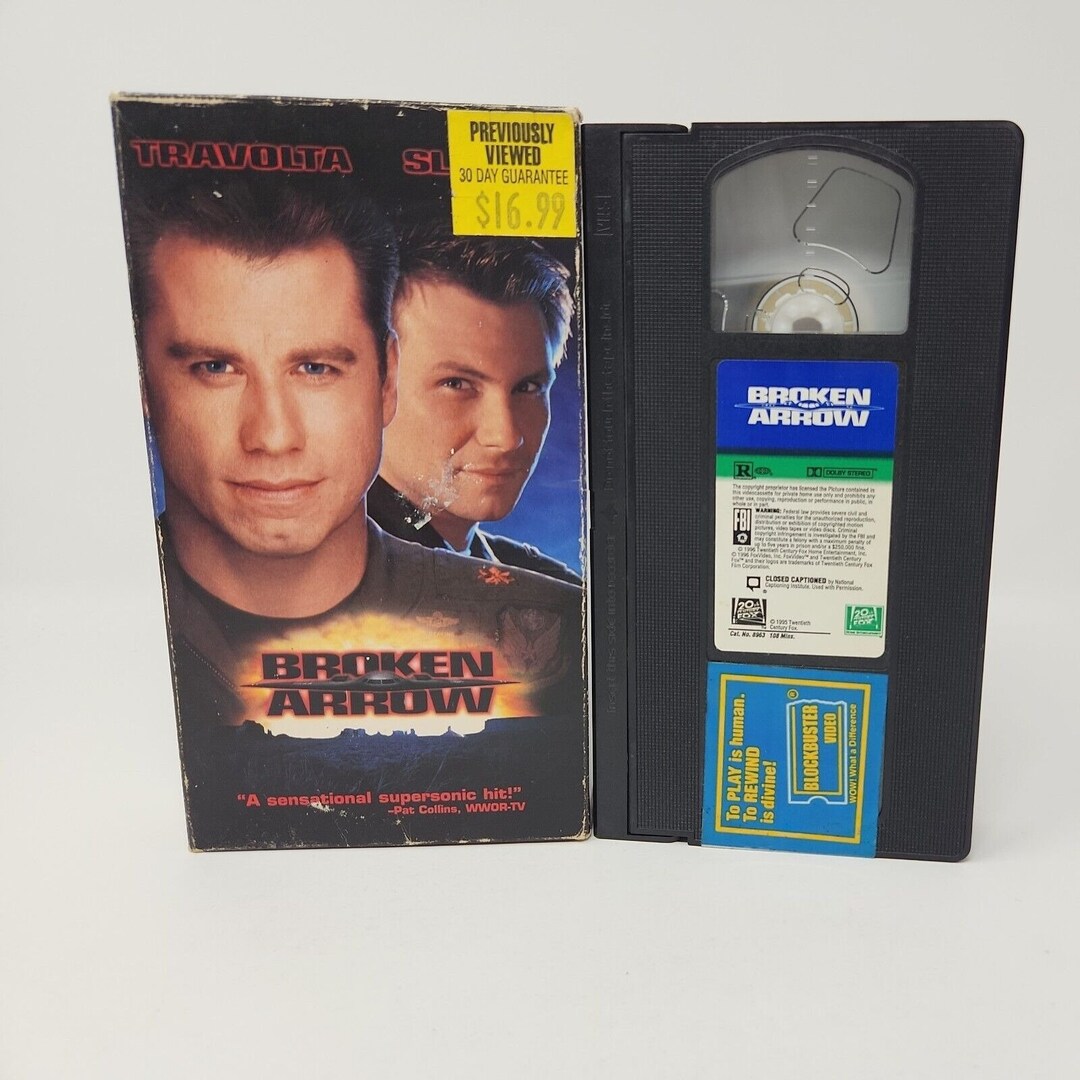 Broken Arrow VHS, 1996 John Travolta, Christian Slater Rated R v3 - Etsy