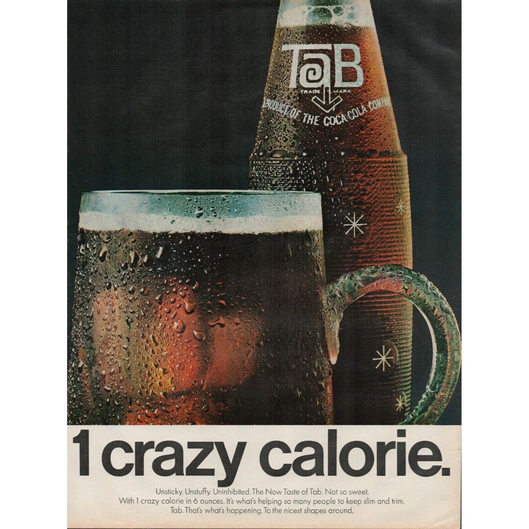 TAB Cola Soda Pop 1966 Vintage Print Ad Coca Colo Company L4 - Etsy