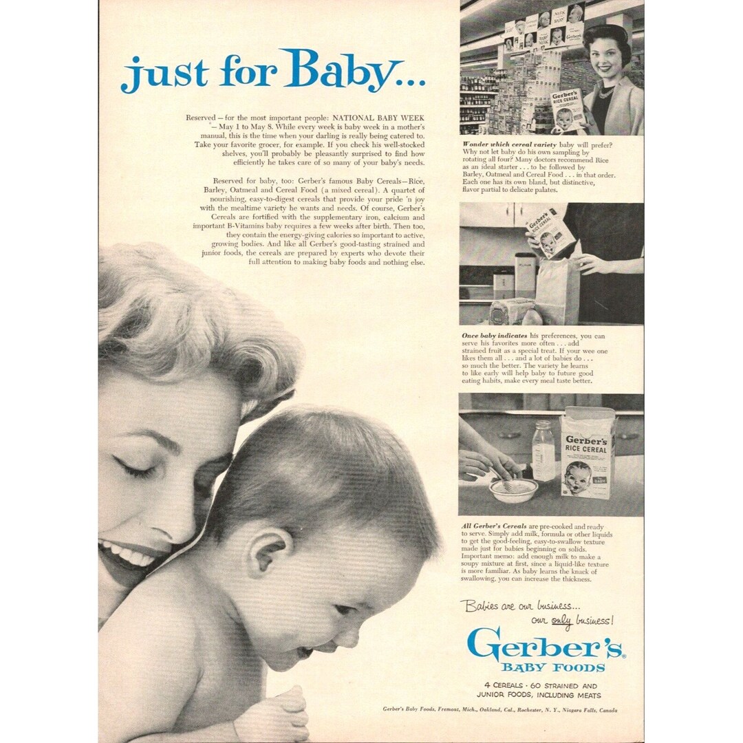 1954 Gerber Baby Foods Vintage Print Ad (L5) - Etsy
