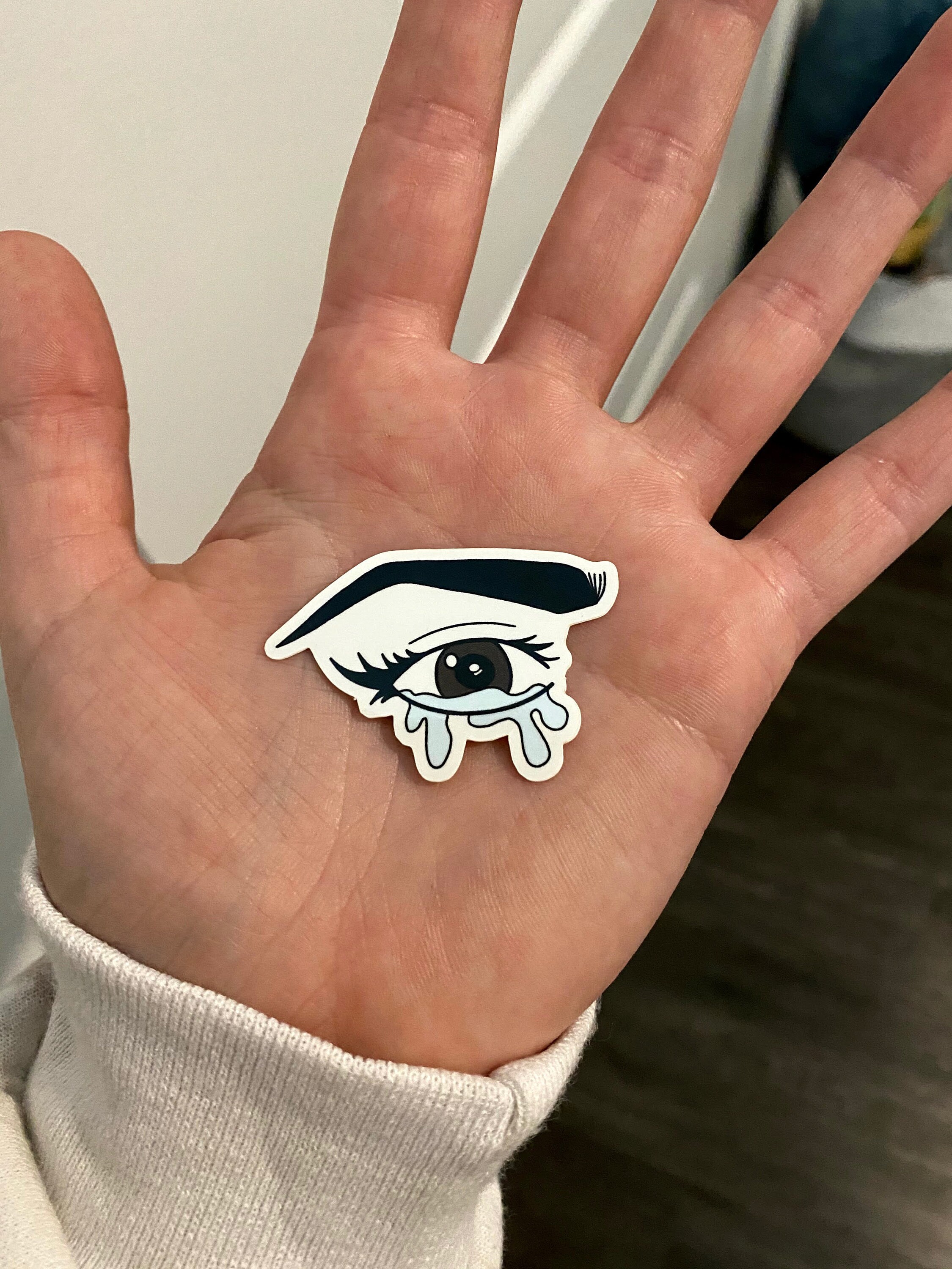 Brown Eye and Blue Eye Crying Laptop Water Bottle Sticker | Etsy