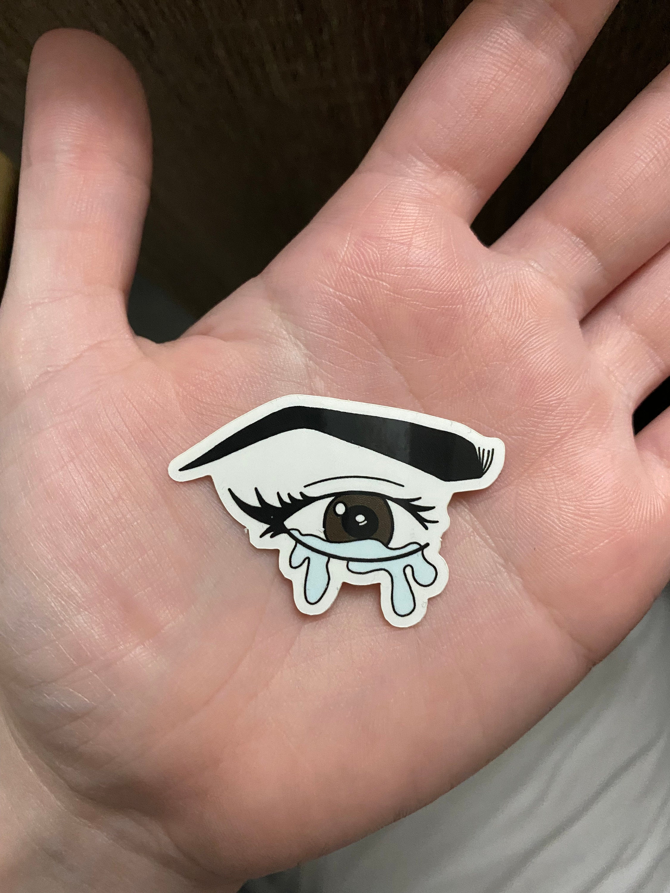 Brown Eye and Blue Eye Crying Laptop Water Bottle Sticker | Etsy