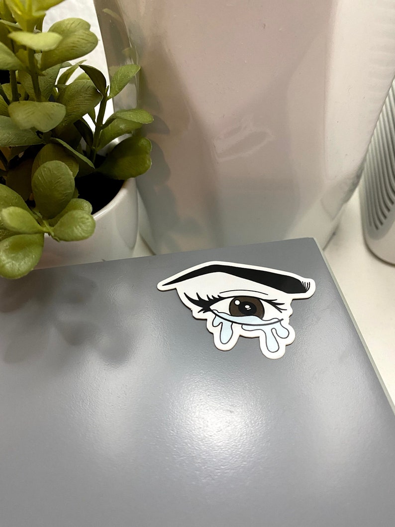 Brown Eye and Blue Eye Crying Laptop Water Bottle Sticker - Etsy
