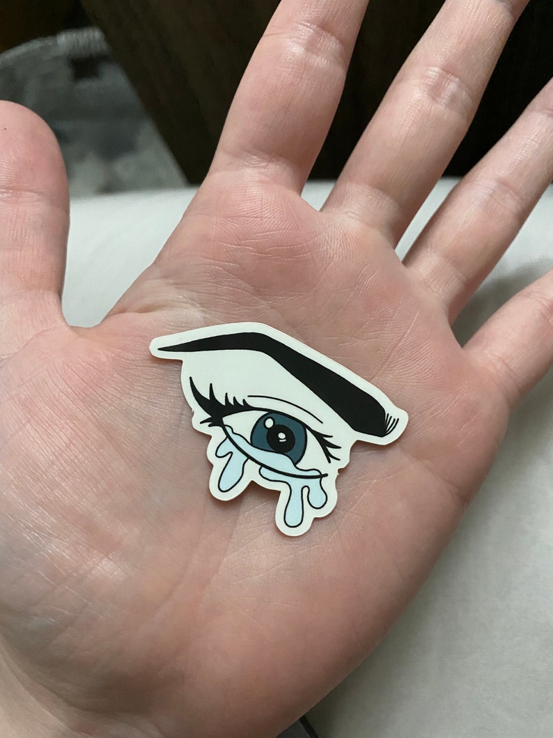 Brown Eye and Blue Eye Crying Laptop Water Bottle Sticker - Etsy