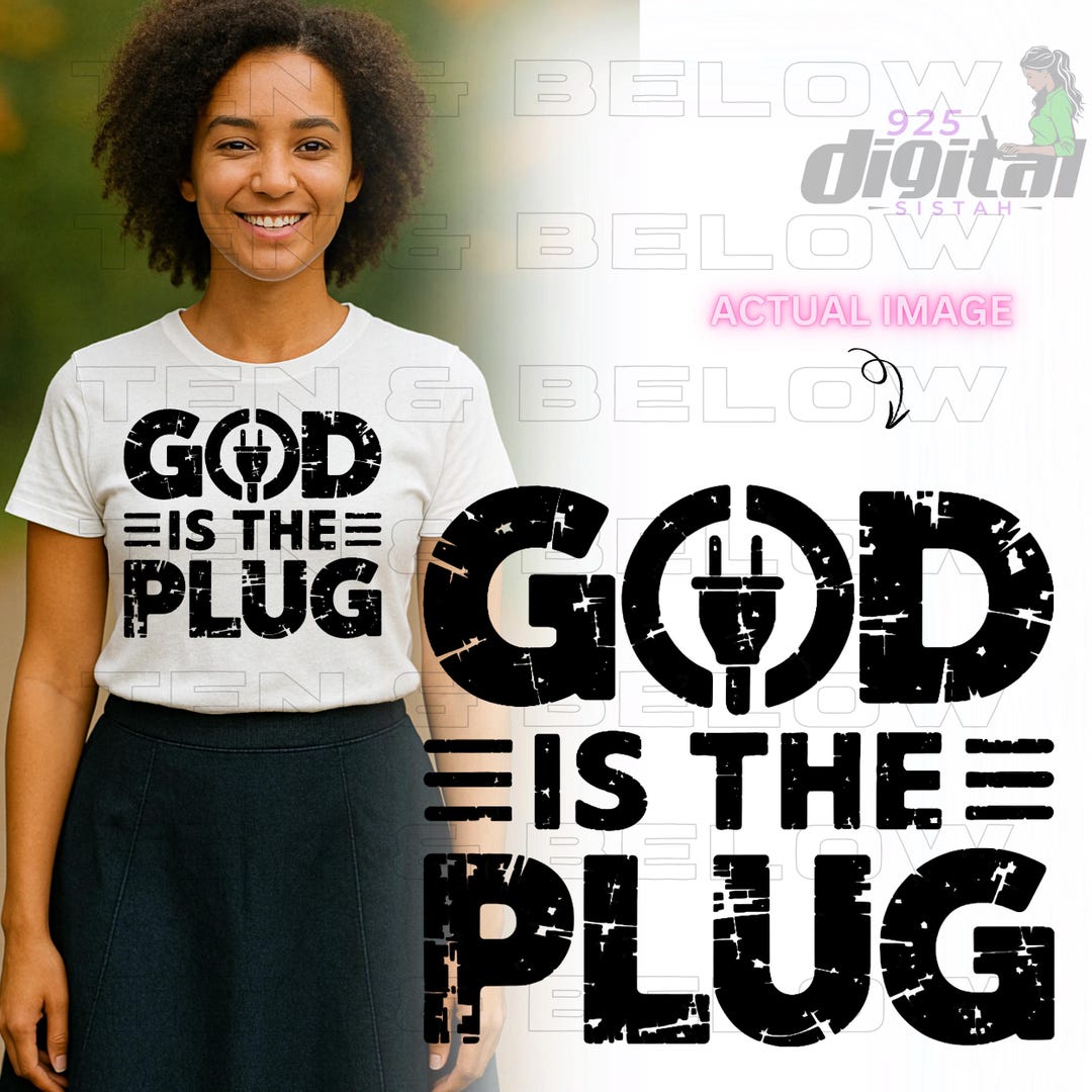 God is the Plug SVG JPG | Black Distressed Christian Design| Religious ...