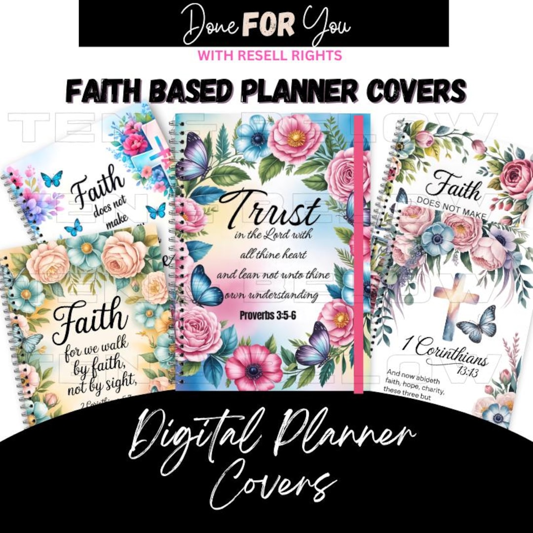 Faith-based Digital Planner & Journal 5 PNG Images Bundle |christian ...