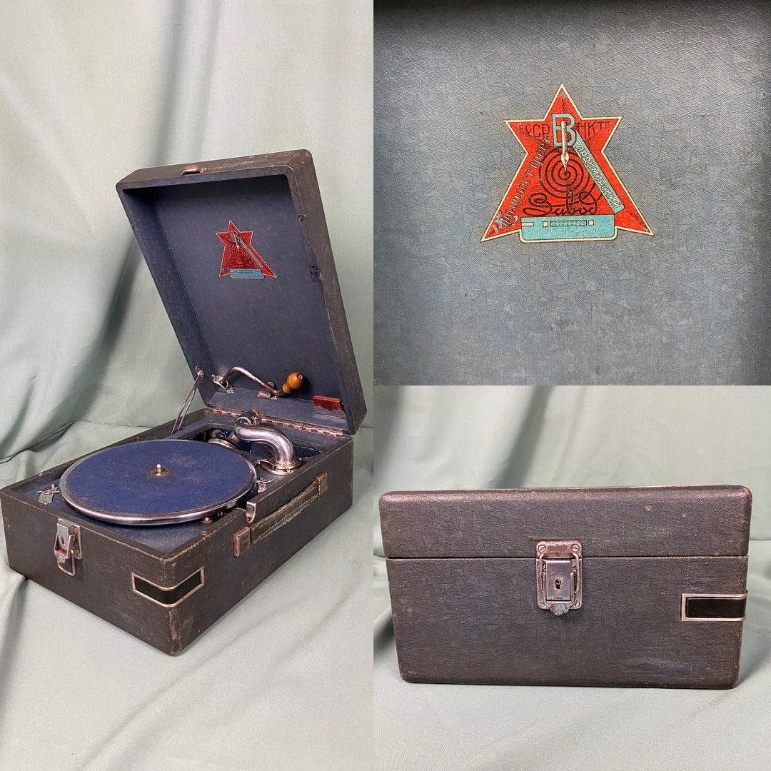 Soviet Gramophone Made in USSR Gift for Him Vynyl Records Soviet Gift ...