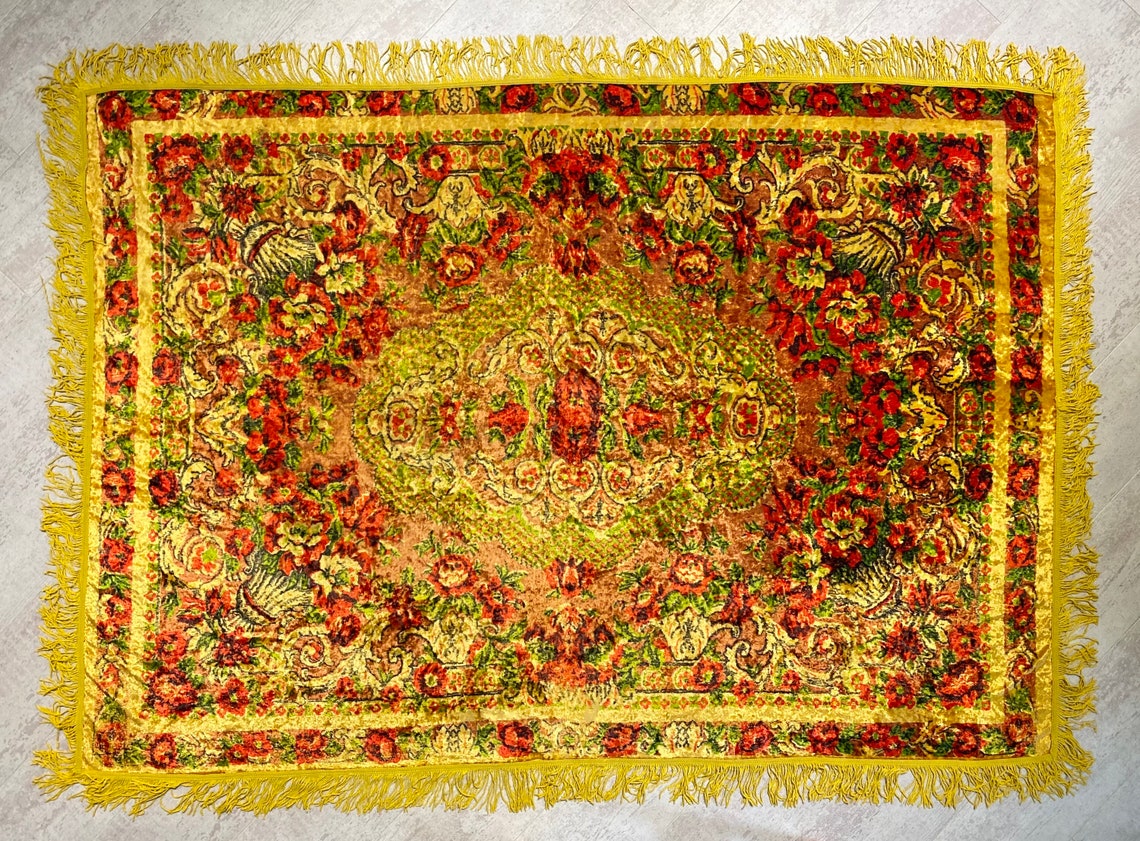 Plush Tablecloth Velvet Russian USSR Tapestry Colorful Soviet - Etsy