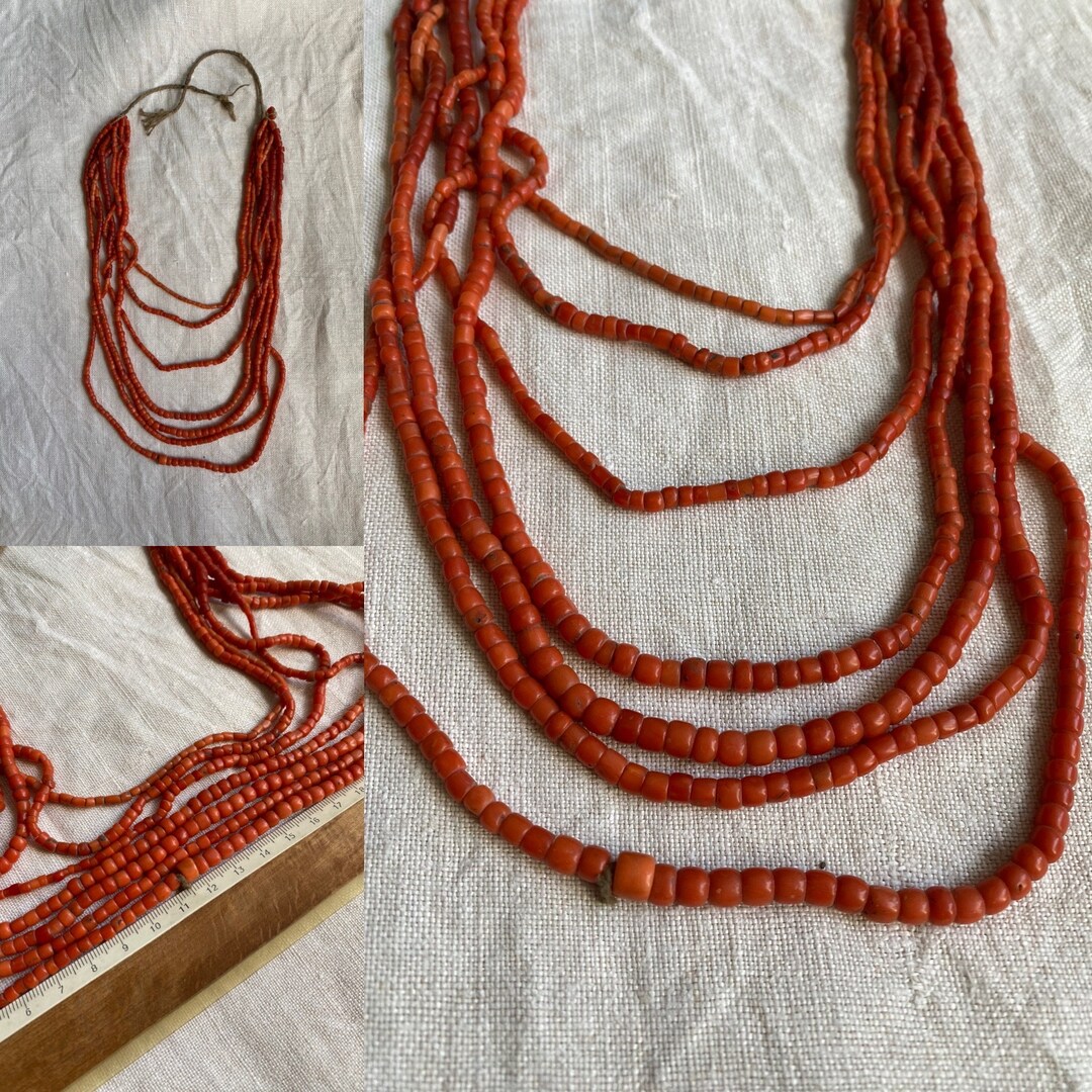 84 Grams Corals Natural Beads Natural Salmon Corals Big Beads Antique ...