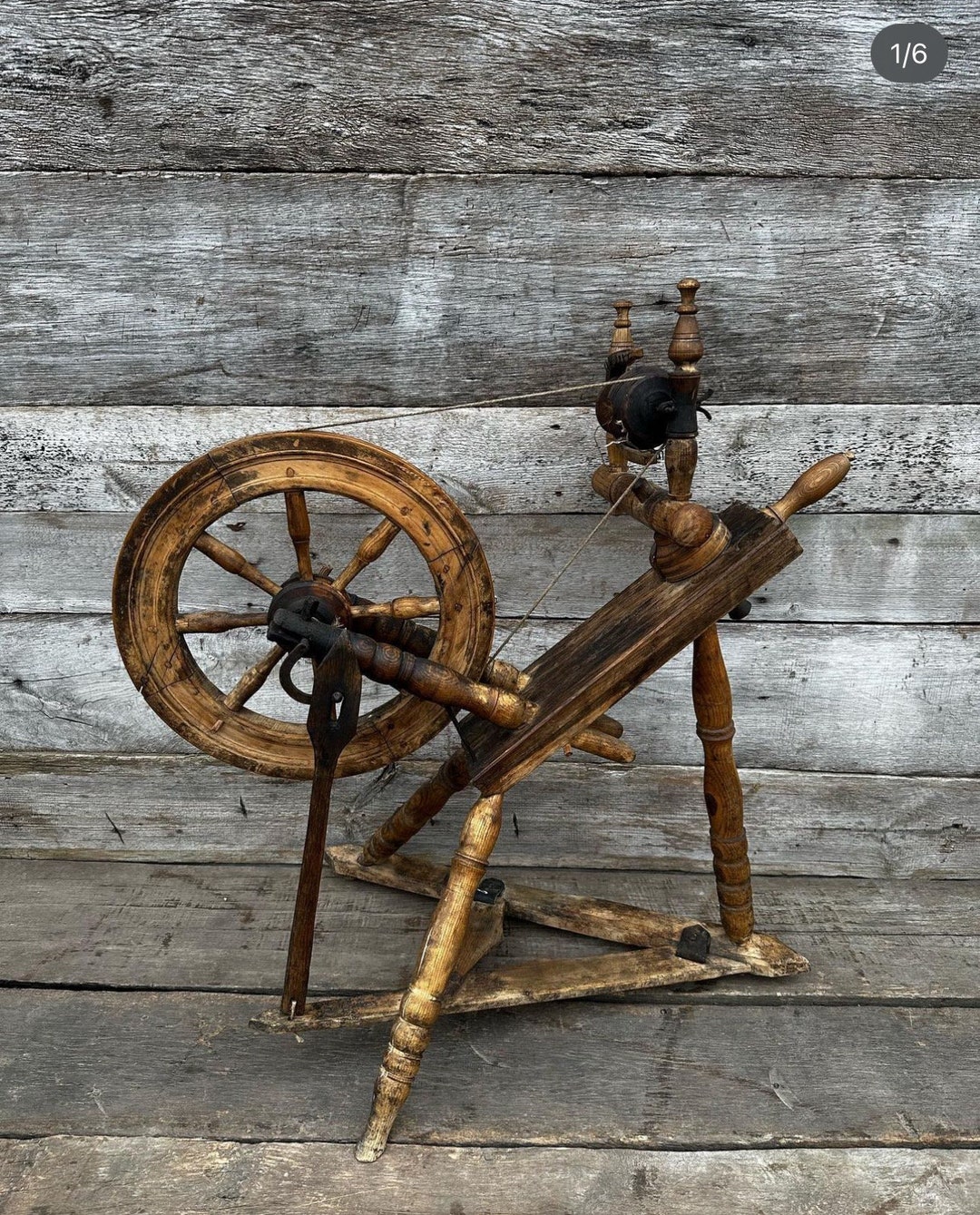 Antique Spinning Wheel Vintage Spinning Tool Manual Spinning Rustic ...
