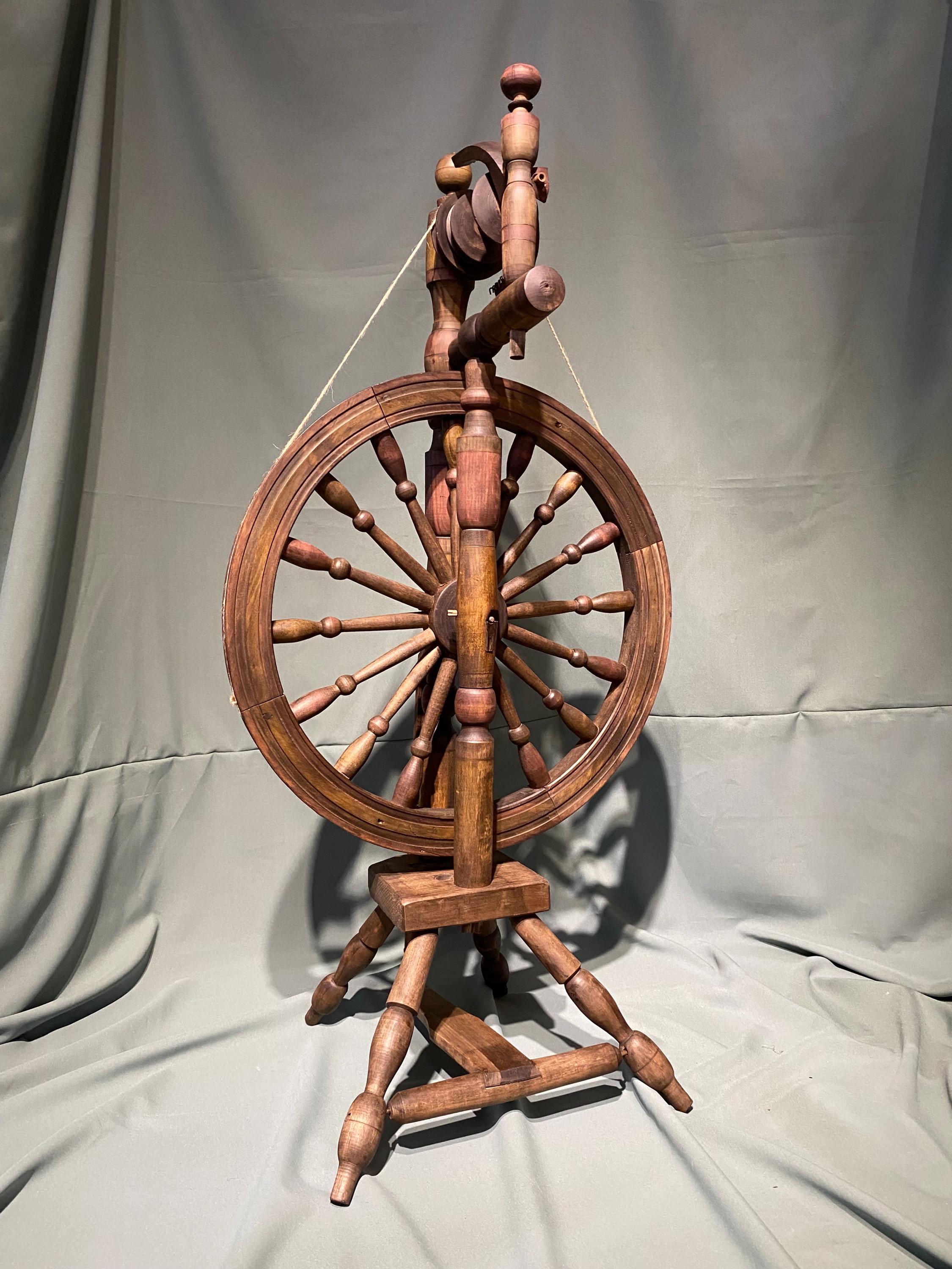 Antique Spinning Wheel Early 20th Century | Wooden Folk Tool | Working ...