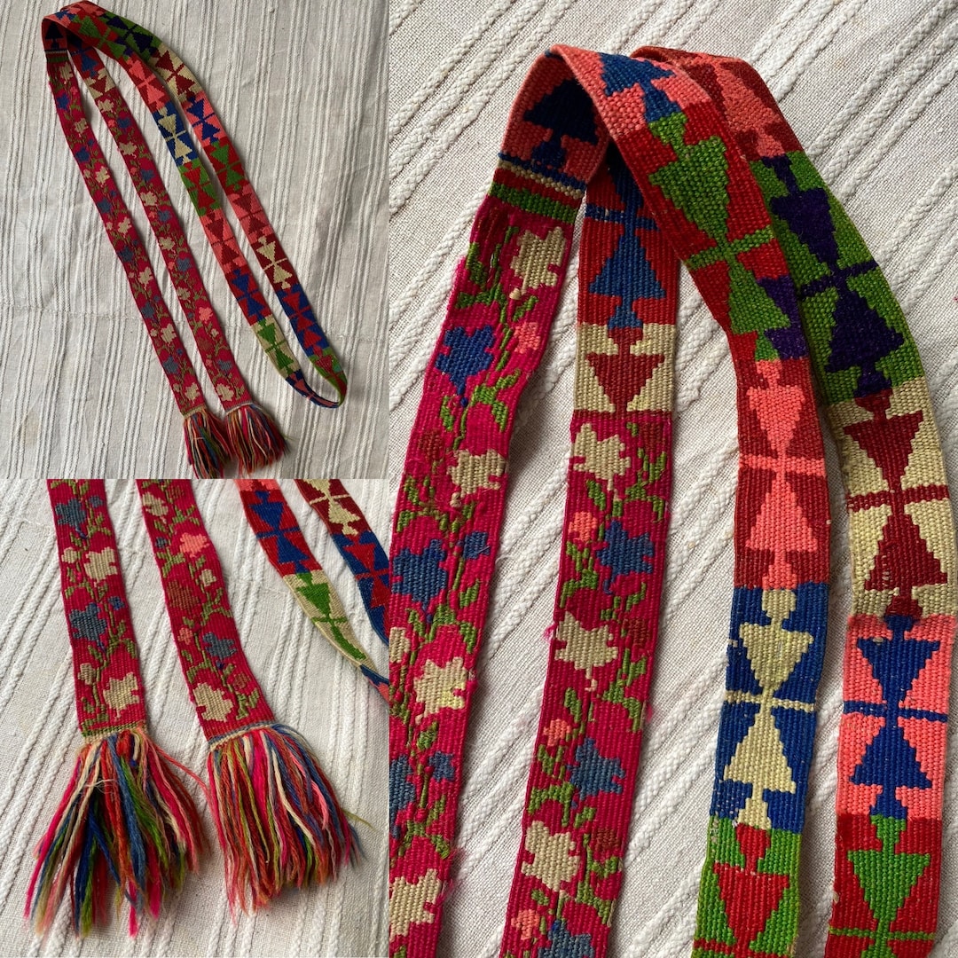 Ukrainian Vintage Belt Red Belt Completely Handmade Woolen Belt ...