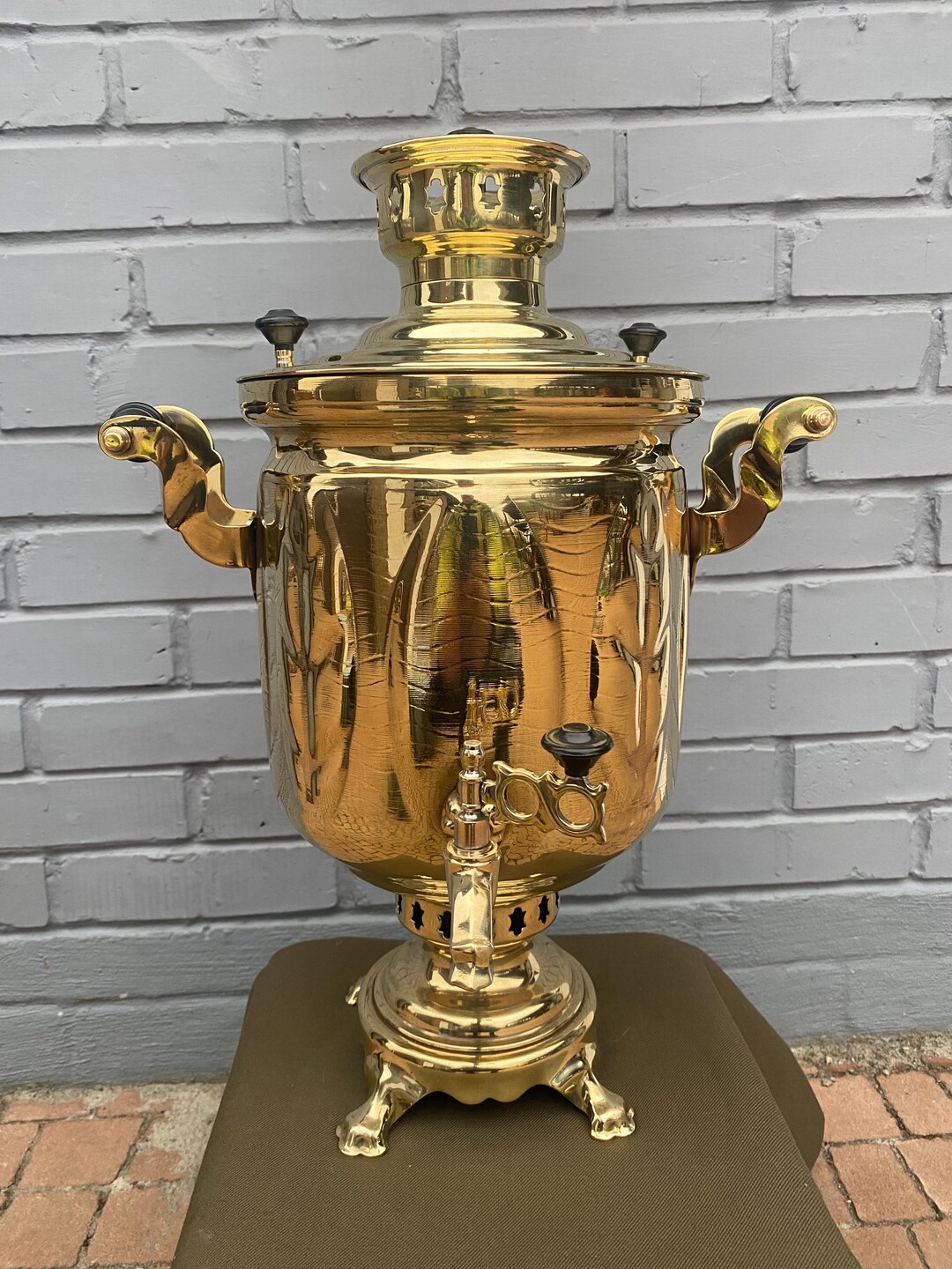 Antique Samovar Gift for Her Soviet Teapot Vintage Kettle Antique Wood ...