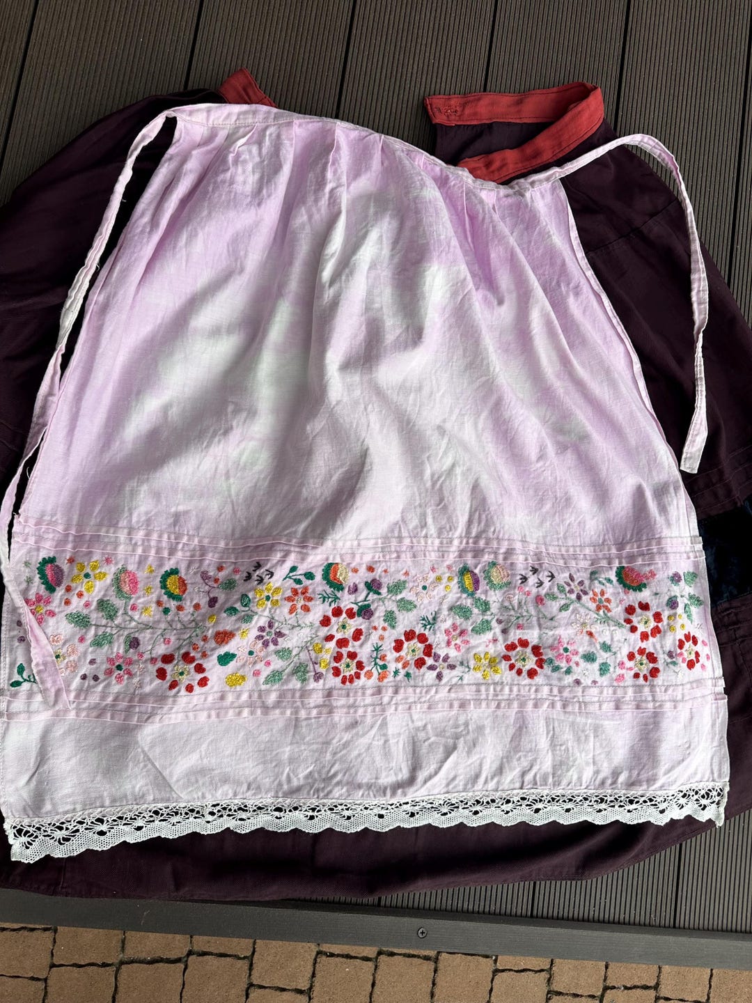 Authentic Ukrainian Vintage Apron Handmade Apron Vyshyvanka Apron Folk ...