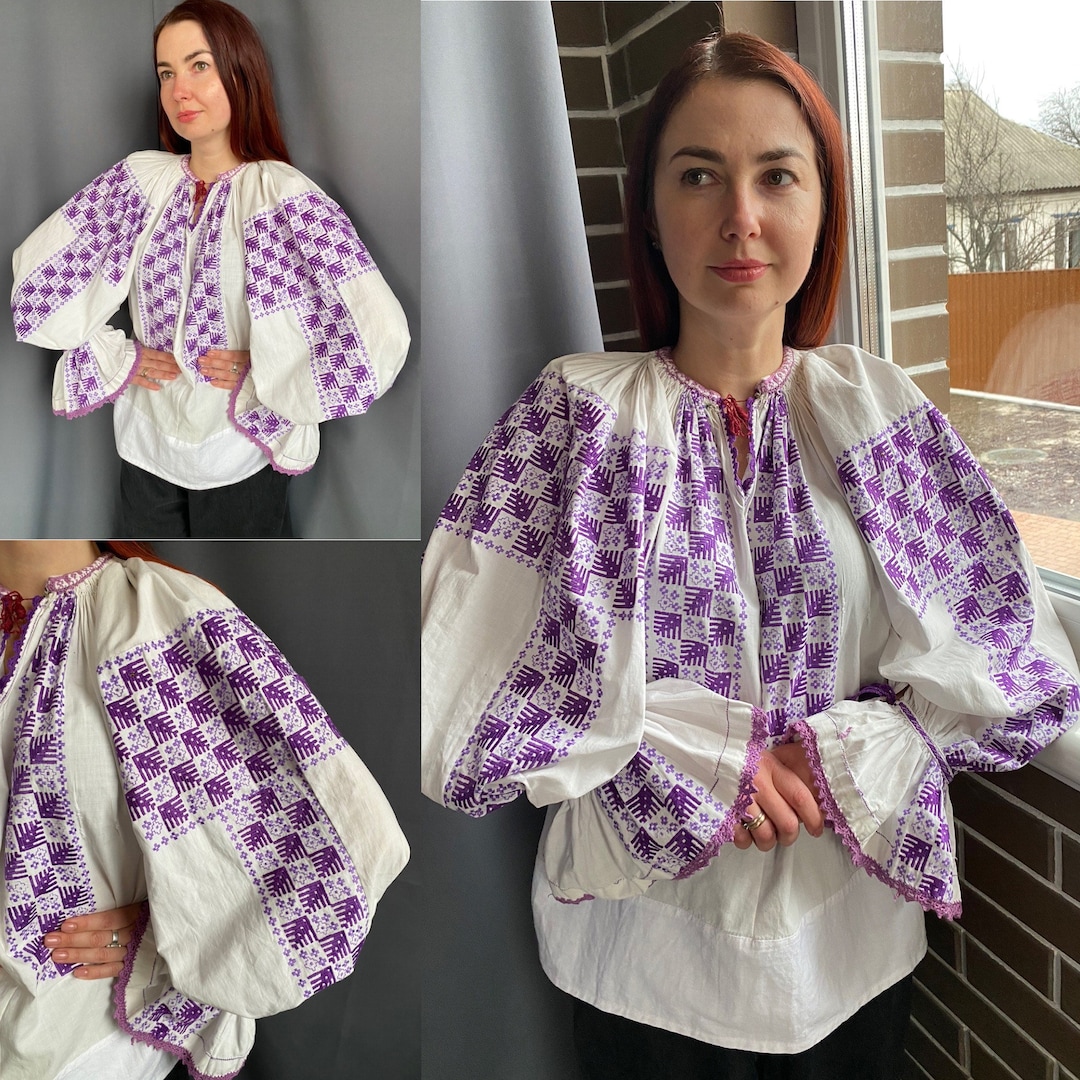 Blouse roumaine Manches bouffantes Blouse brodée Robe roumaine - Etsy ...