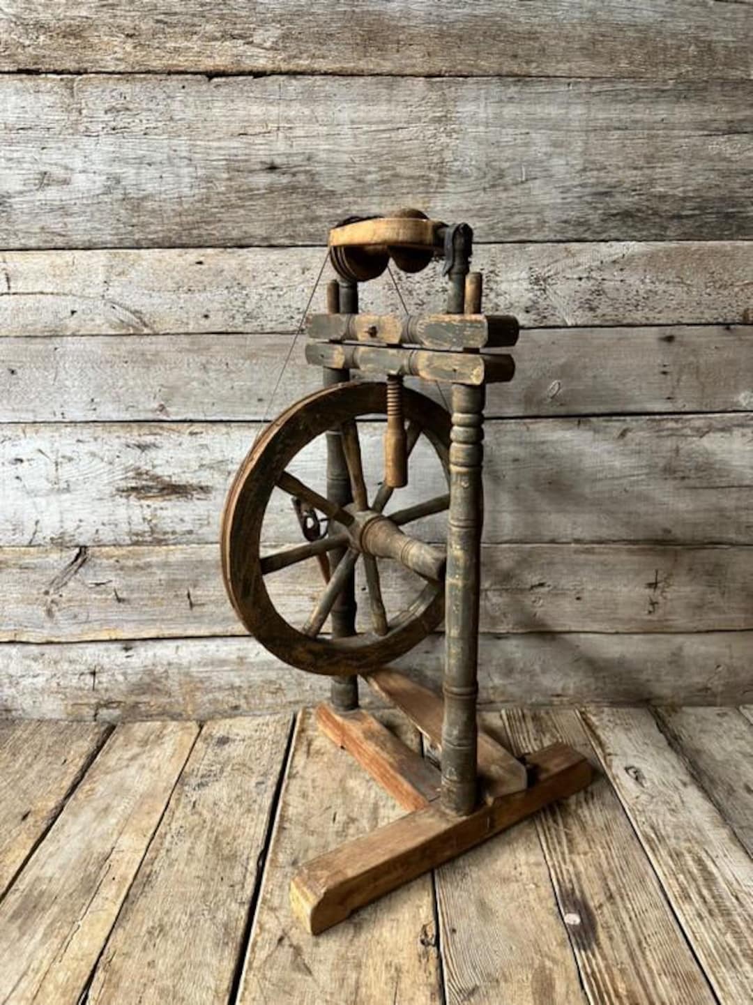 Small Working Spinning Wheel Vintage Spinning Tool Manual Spinning ...