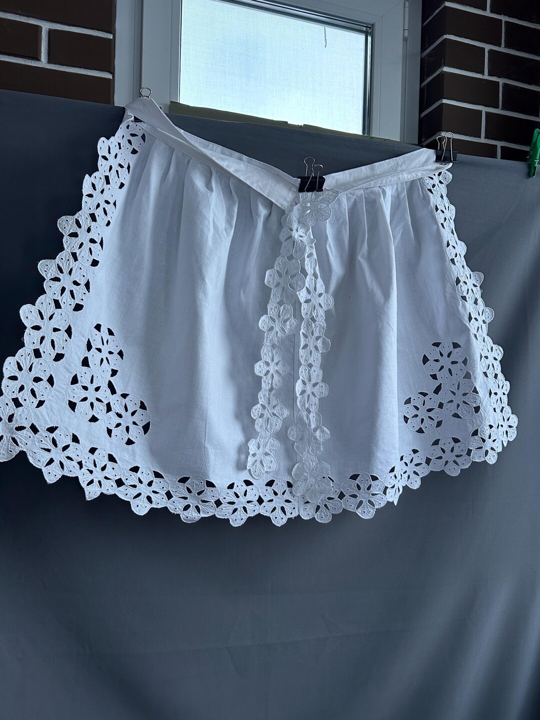 Ukrainian Vintage Embroidered Apron | Hand Embroidery Richelieu ...