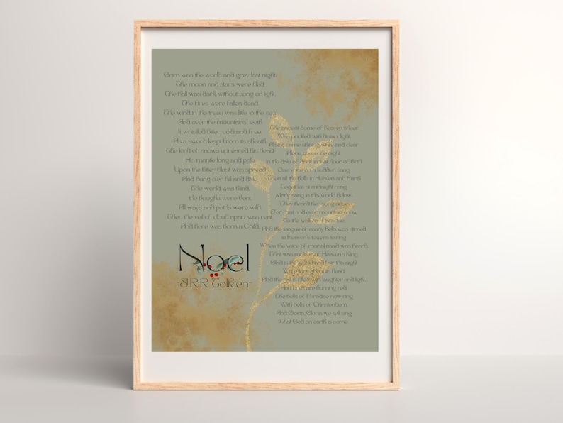 Tolkien Noel Poem Print - Literary Christmas Art, Fantasy Decor - Etsy