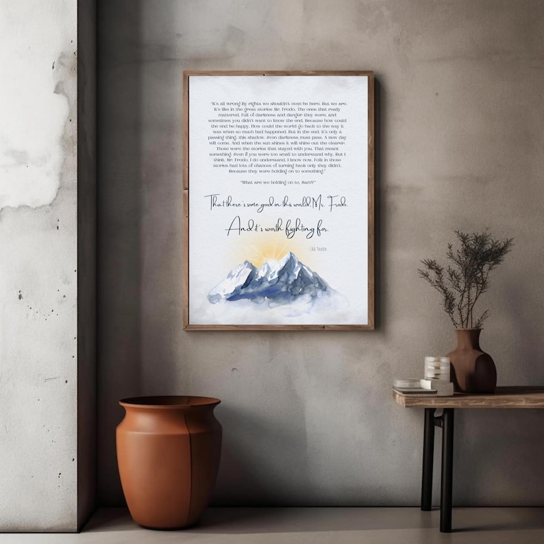 LOTR Quote Print – Samwise Gamgee, Inspirational Tolkien Art (digital ...