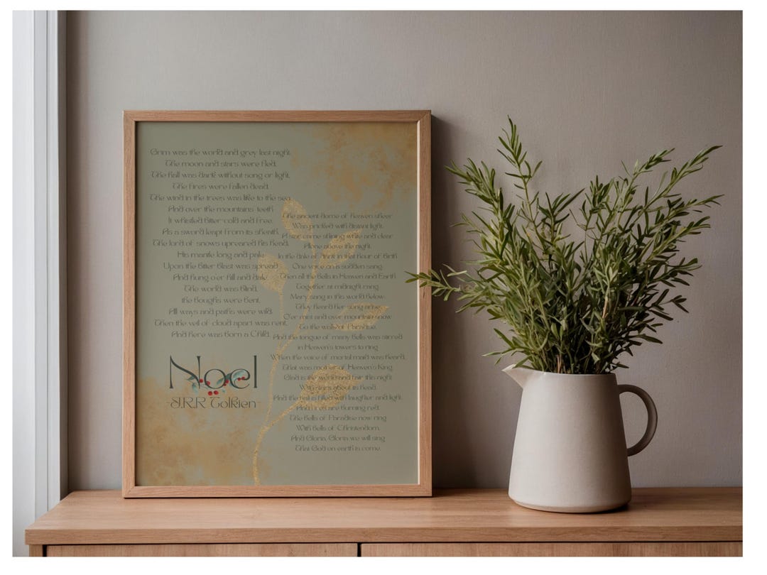 Tolkien Noel Poem Print - Literary Christmas Art, Fantasy Decor - Etsy