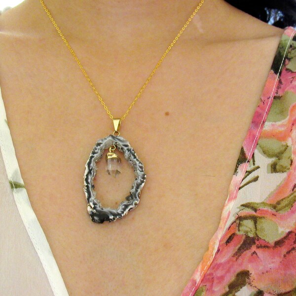 Geode Necklace - Etsy